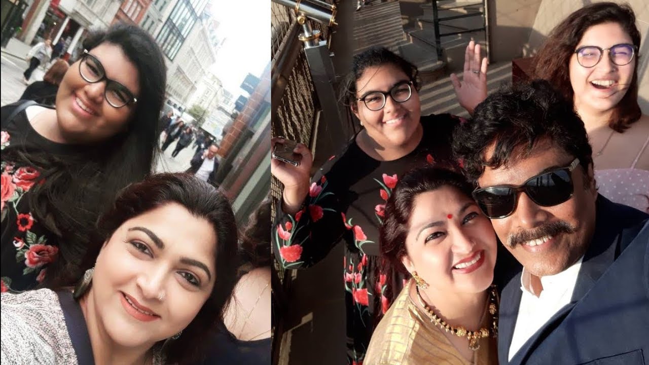 Kushboo Latest Photos With Family Husband Sundar C & Daughters ...