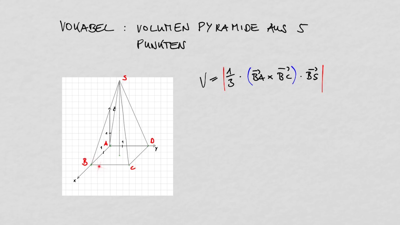 Vokabel Abitur Vektorrechnung Volumen vierseitige Pyramide - YouTube