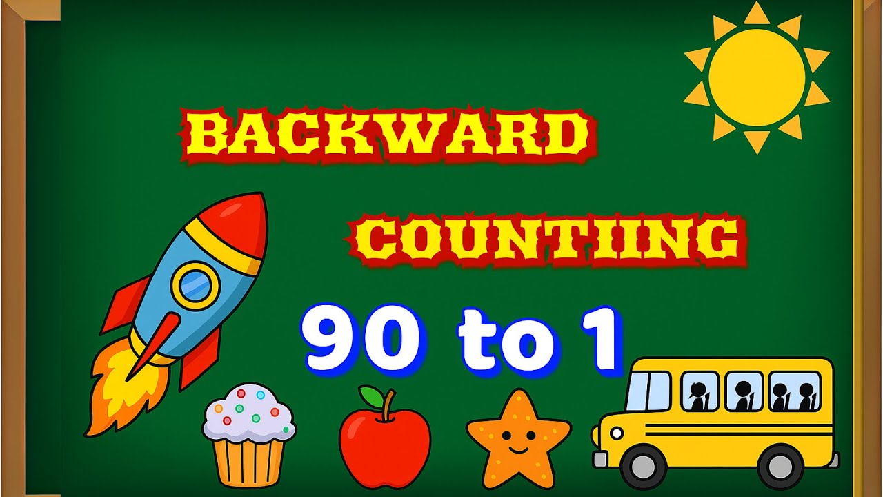 Backward Counting 90 to 1. @babylearningindia - YouTube