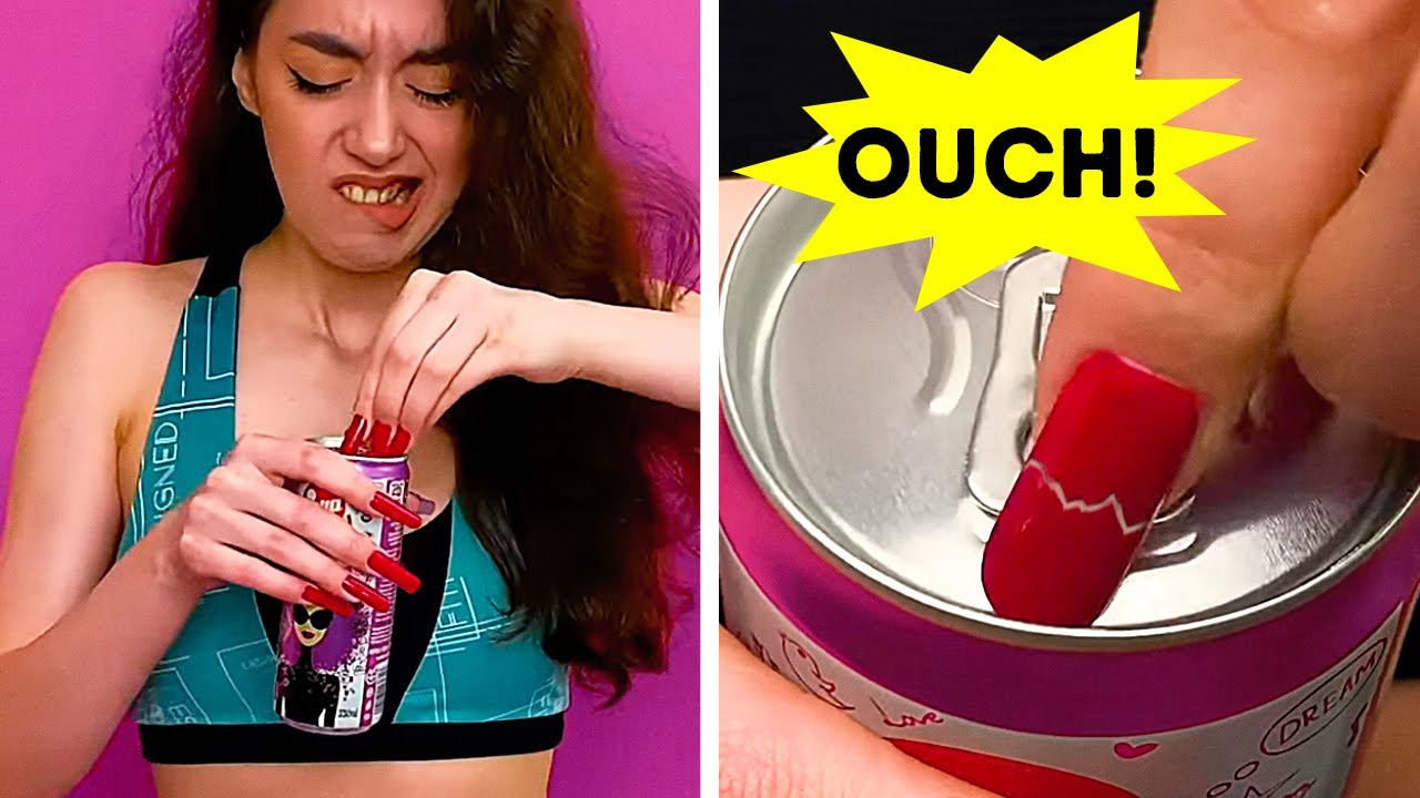 GIRLS PROBLEMS WITH LONG NAILS || Manicure Hacks, Nail Polish Hacks ...