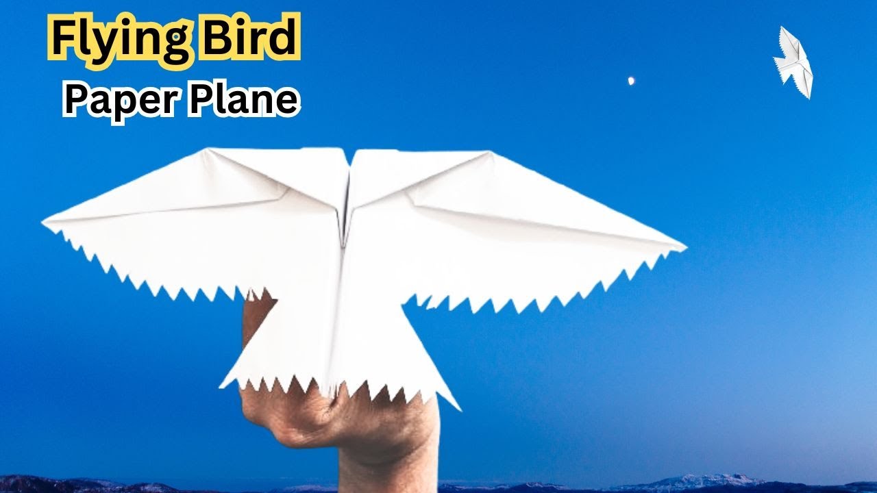 Flying paper plane like a bird, Bird paper plane, Flying paper bird ...