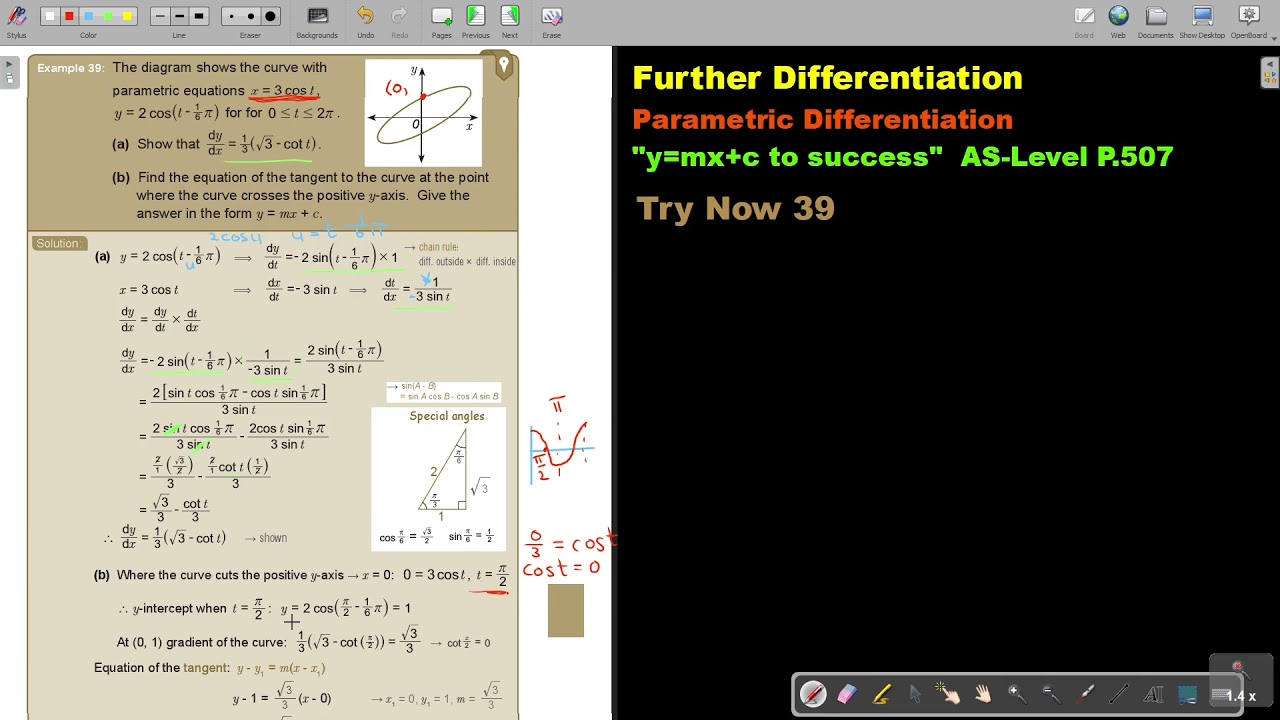 11 39 Further Differentiation Parametric Differentiation Part 8 - YouTube