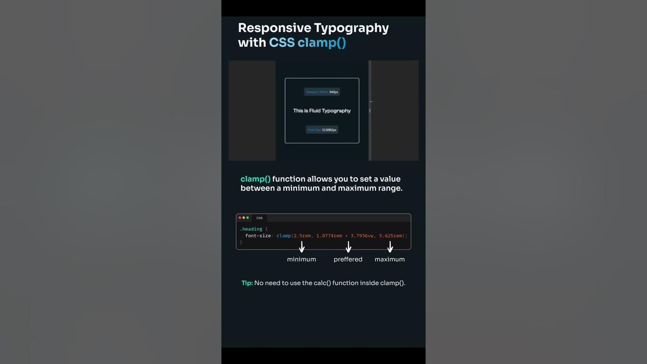 How To Use Css Clamp Function Shorts Youtube