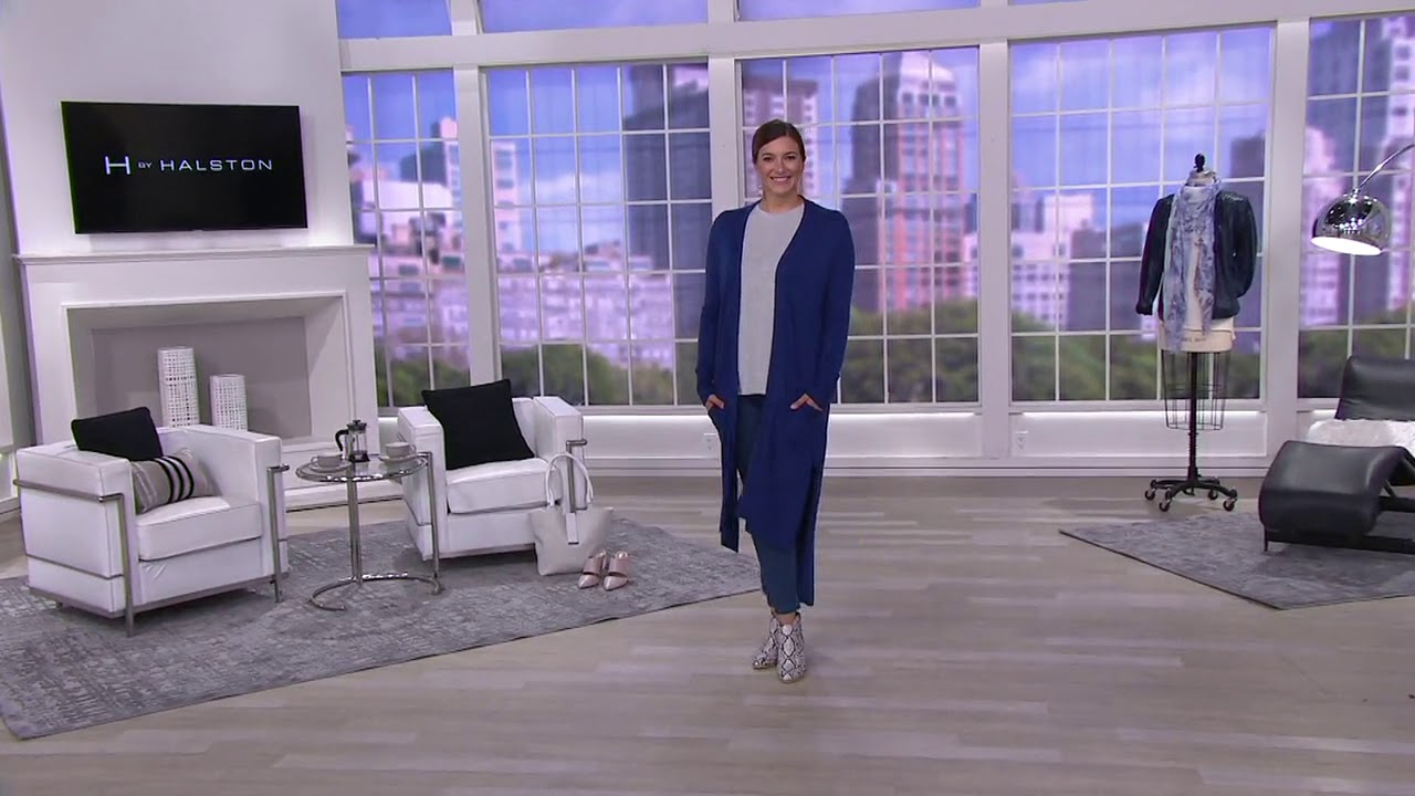 H by Halston Open Front Hi-Low Duster Cardigan with Pockets on QVC ...