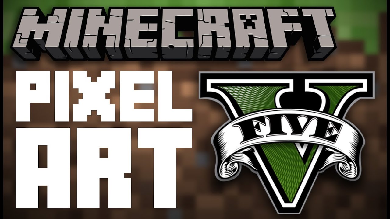 GTA 5 Logo - Minecraft Pixel Art Speed Build - YouTube