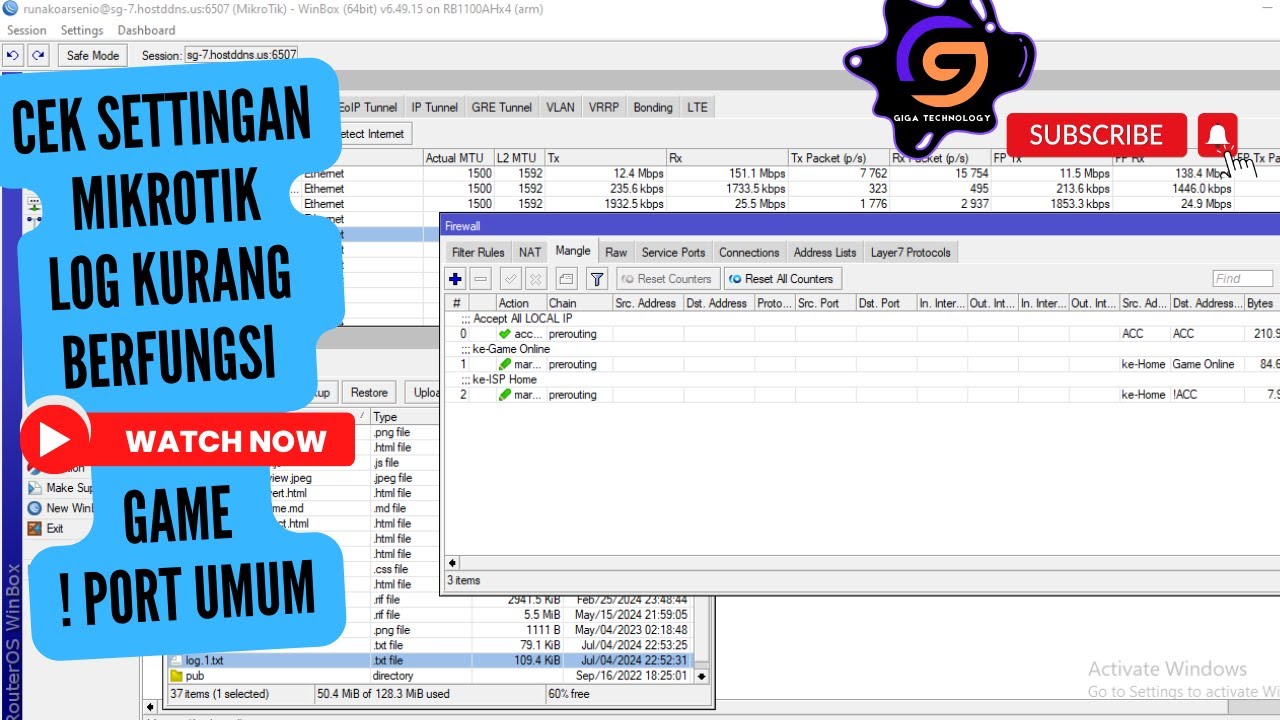 Cek Settingan Mikrotik - Log Kurang Berfungsi & Port Game Pakai !Port ...