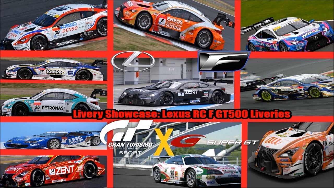GT Sport - Livery Showcase: Lexus RC F GT500 Liveries - YouTube
