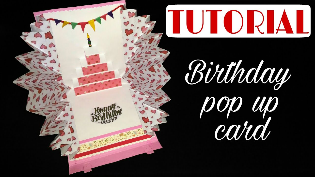 Birthday pop up card || TUTORIAL || - YouTube
