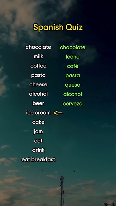 Spanish food quiz - YouTube