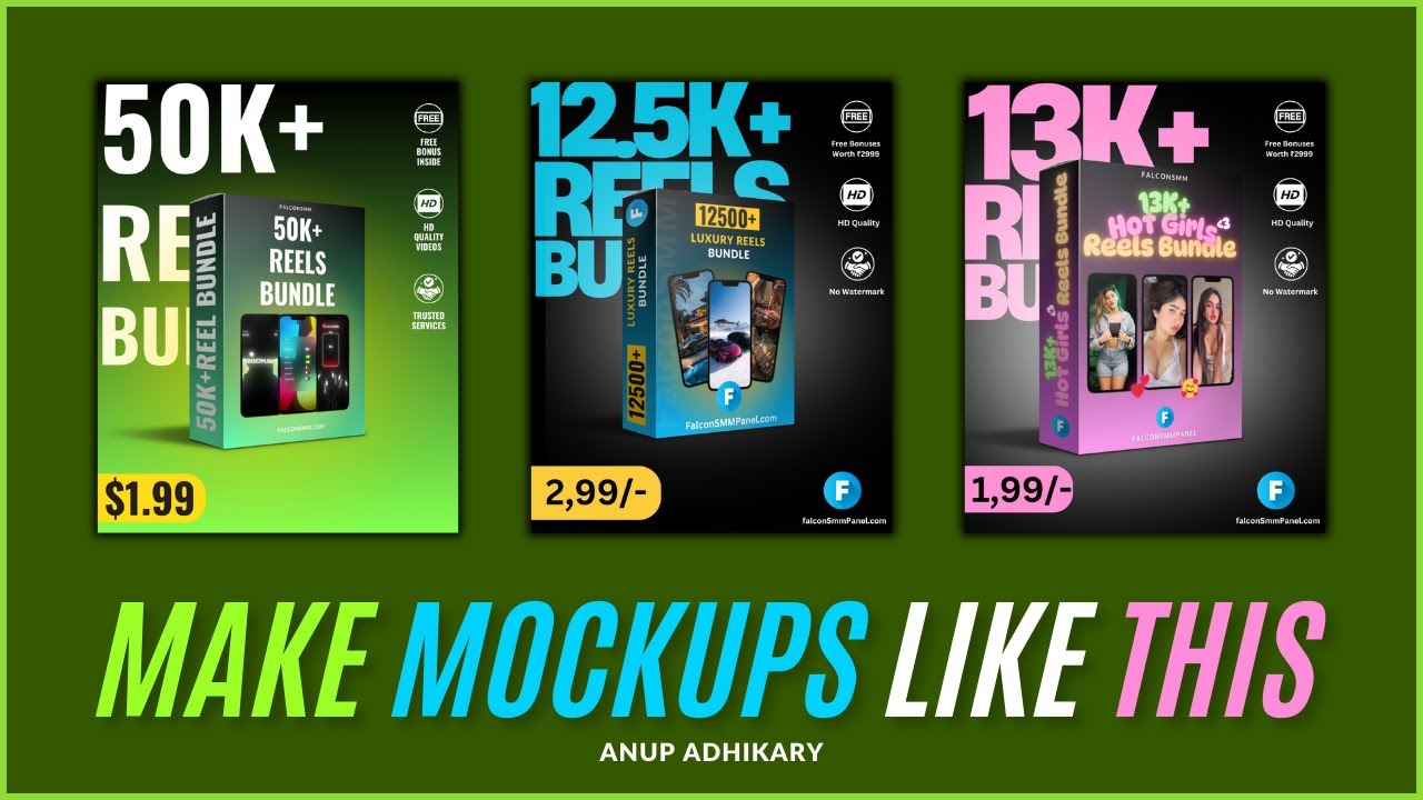 Make Digital Products Box Design Mockup | TUTORIAL Canva | Photoshop ...
