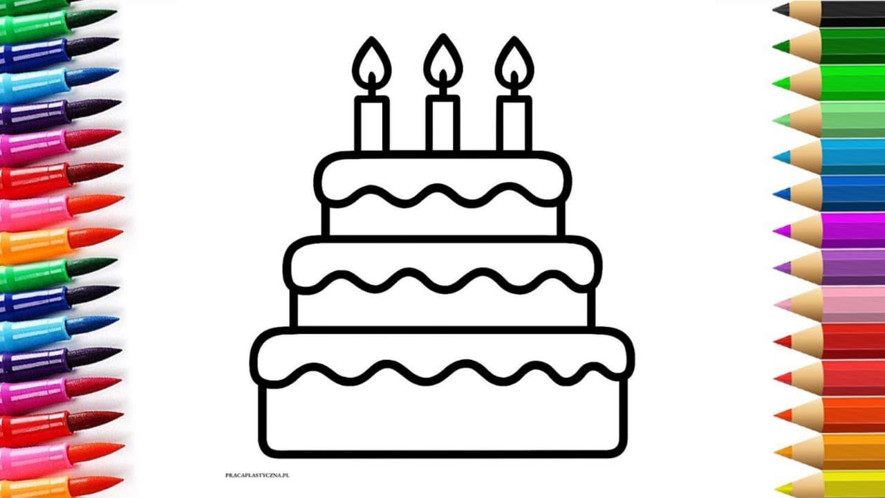 How to draw a Cute Colour Cake || Cake drawing easy step by step | How ...