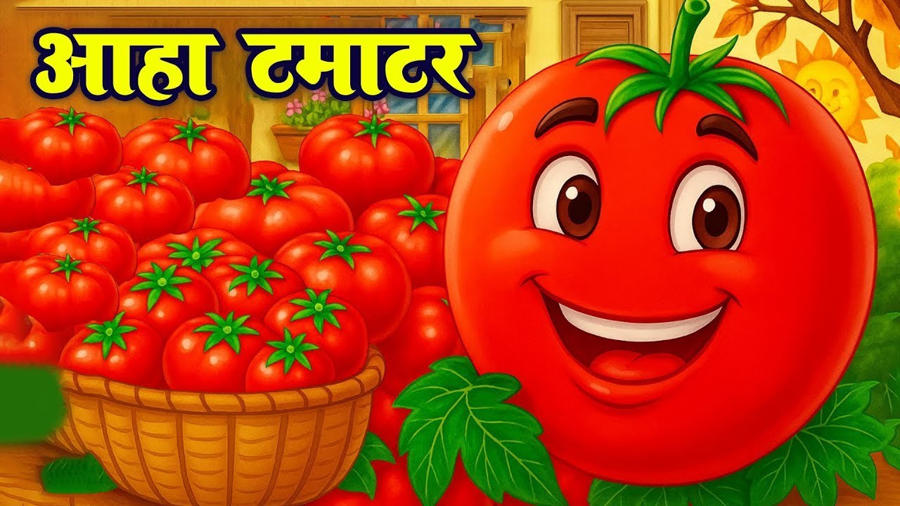 Aaha Tamatar Bade Majedar | आहा टमाटर | Hindi Rhymes For Kids | Kids ...