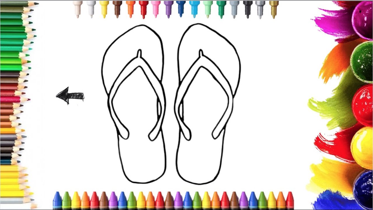 DESENHANDO E PINTANDO UMA HAVAIANA / CHINELO / DESENHO DE PINTAR - ABC ...