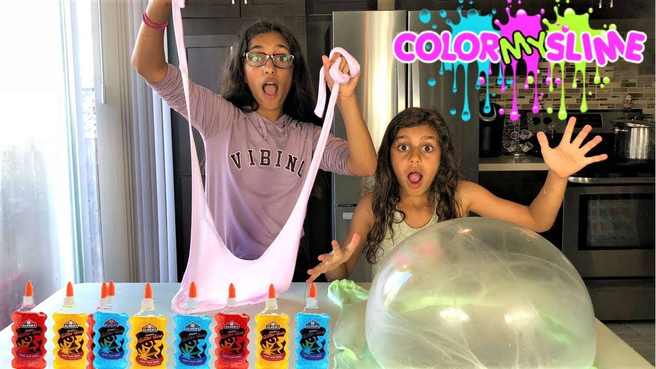 3 Colors of Glue Slime Challenge! - YouTube