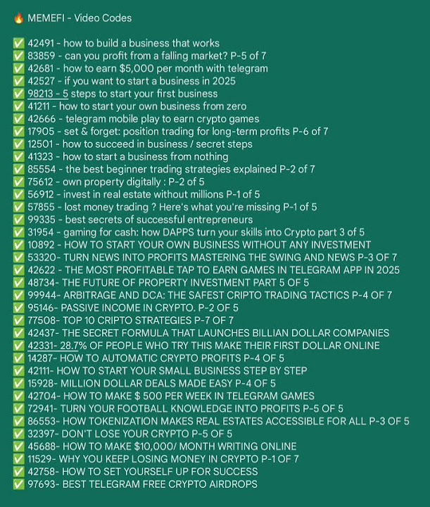 MEMEFI all new video codes till now - YouTube