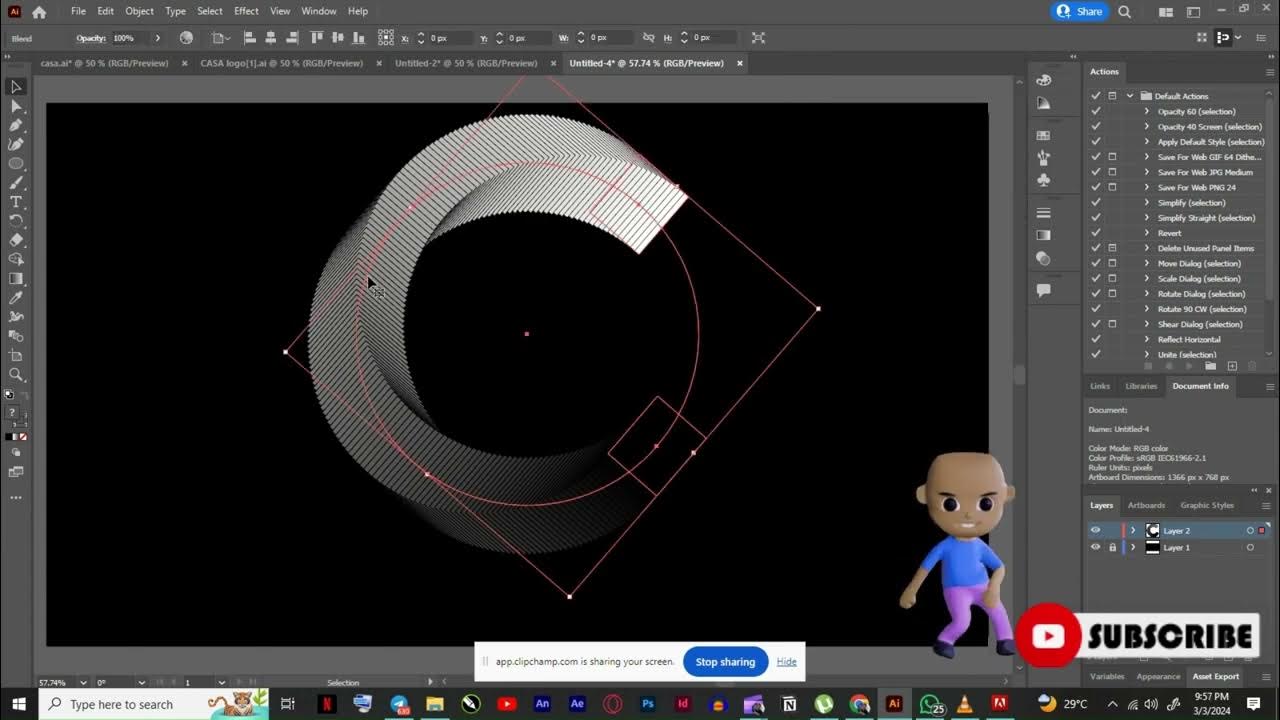 3D Blend Text Effect In Adobe Illustrator, shout-out to CASA ux - YouTube