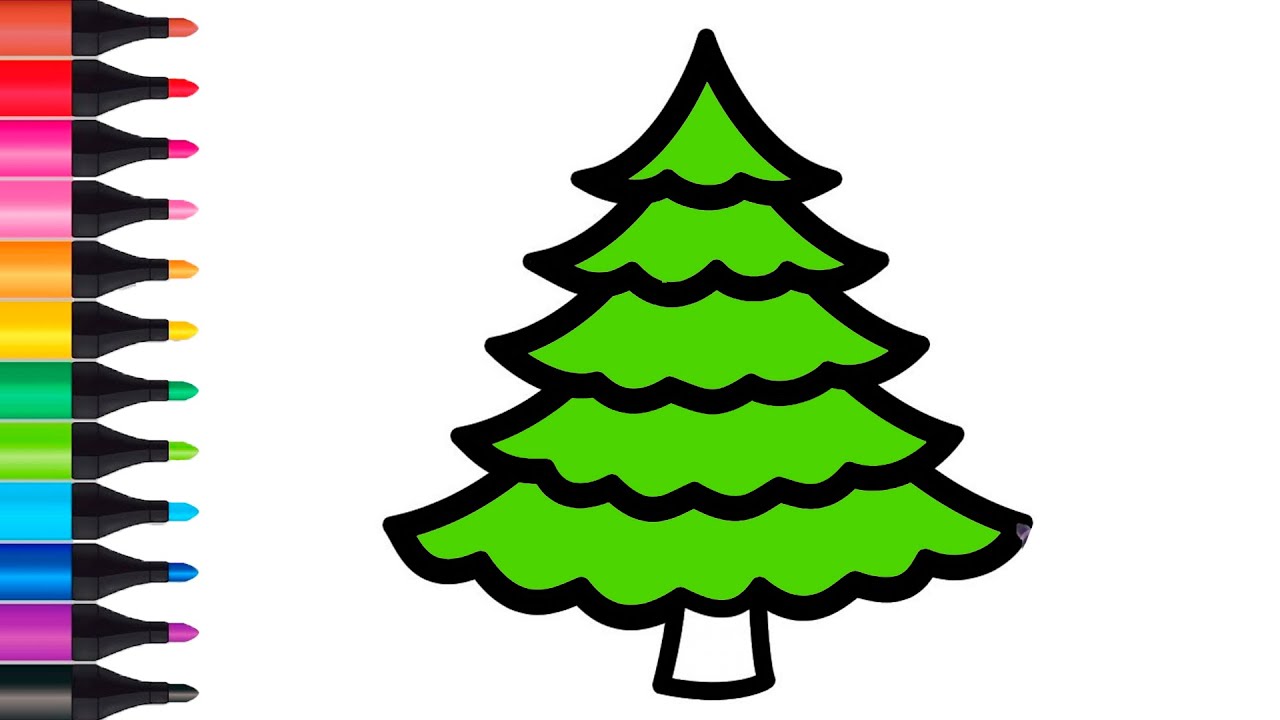 018. How to Draw a Christmas Tree EASY and Cute! - YouTube