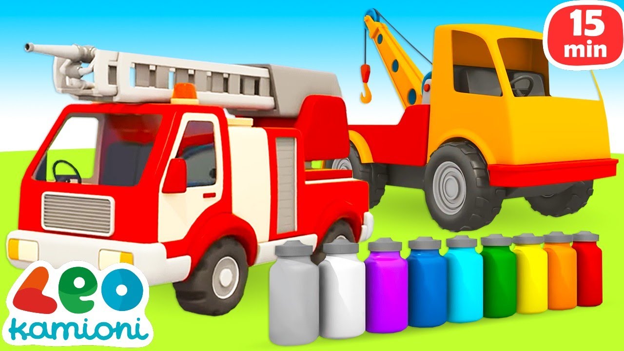 Filma vizatimorë për fëmijë. Leo kamioni dhe automjetet e rrugës ...