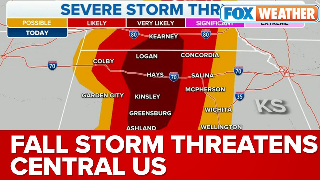 Fall Storm Brings Tornado, Large Hail Threat To Central US - YouTube