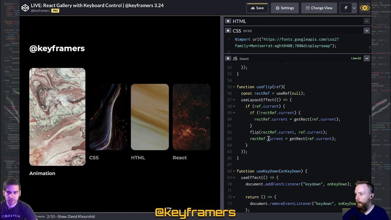 LIVE: React Gallery with Keyboard Control | @keyframers 3.24 - YouTube