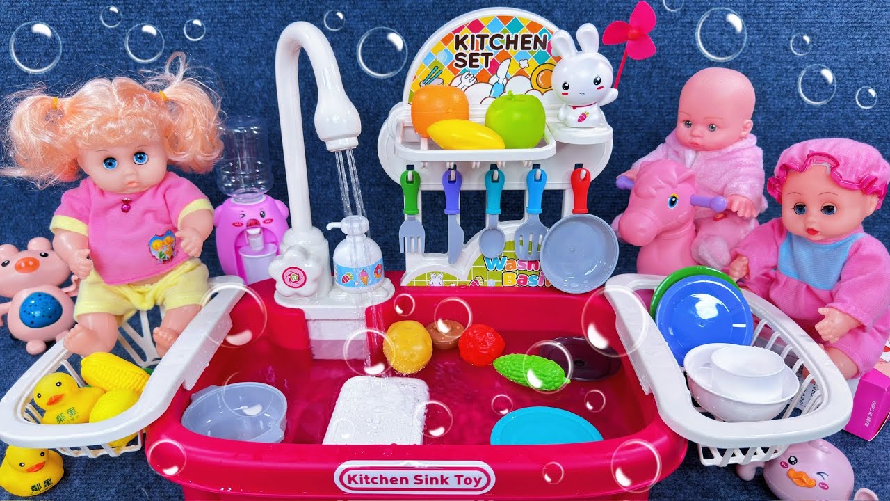 8 Minutes Satisfying with Unboxing Kitchen Cooking Playset，Kitchen Sink ...