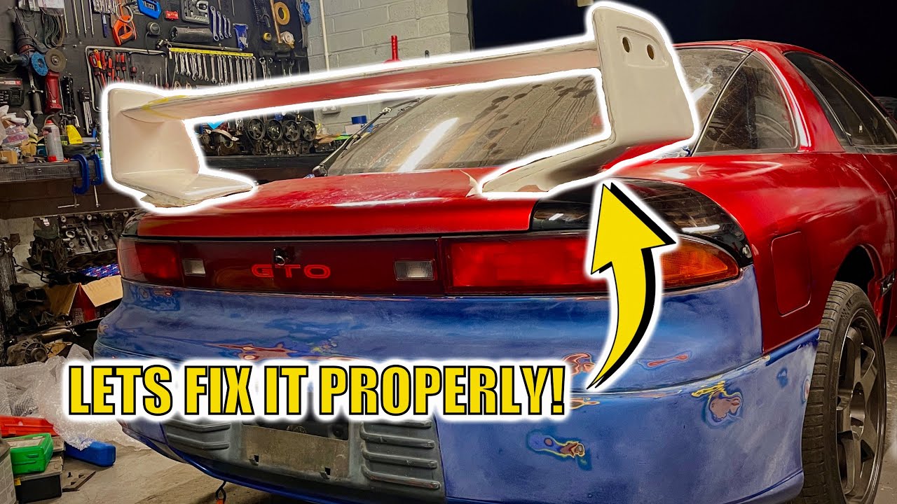 MITSUBISHI GTO COMBAT WING INSTALL - YouTube