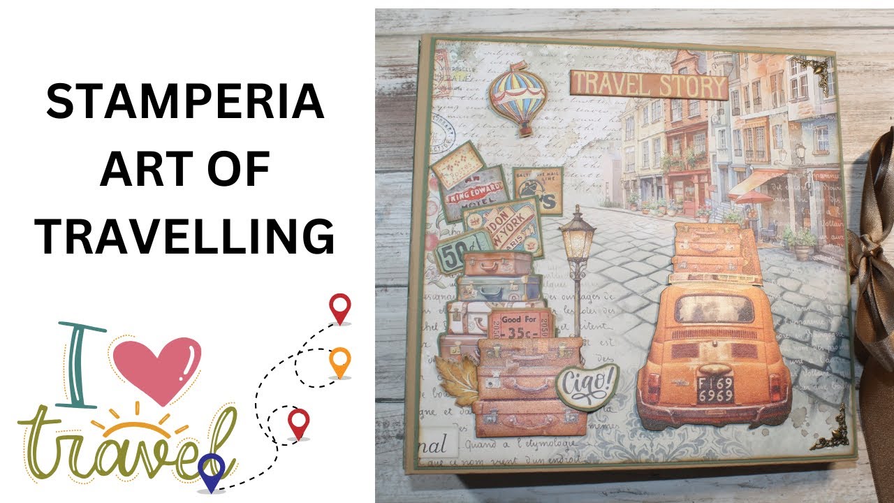 Stamperia Art of Travelling - 9 x 9 mini album - building Page 4 - YouTube