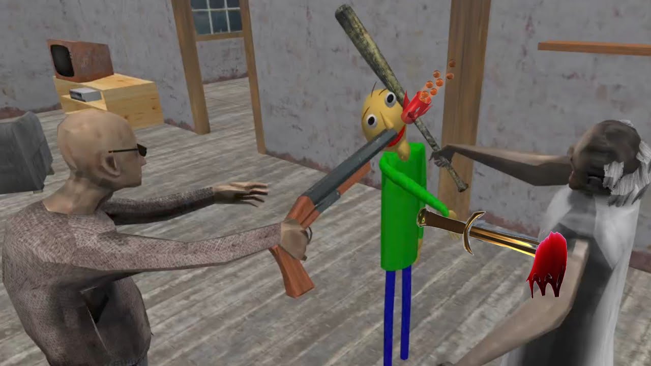 granny video Grandpa vs. Baldi: | Granny Sleepover Turned Epic Battle ...