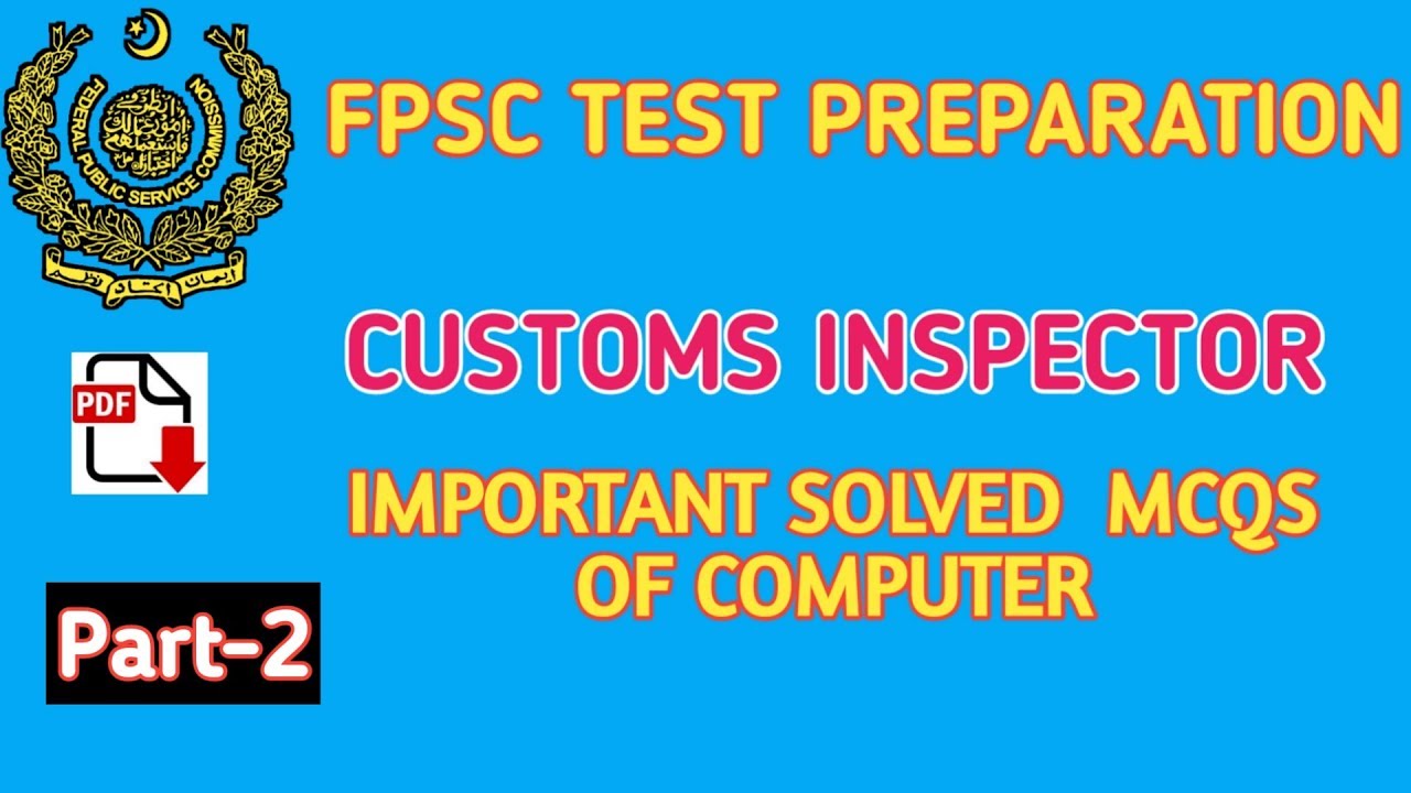 Important Solved Mcqs of Computer|| Customs Inspector ||Part-2 || Fpsc ...