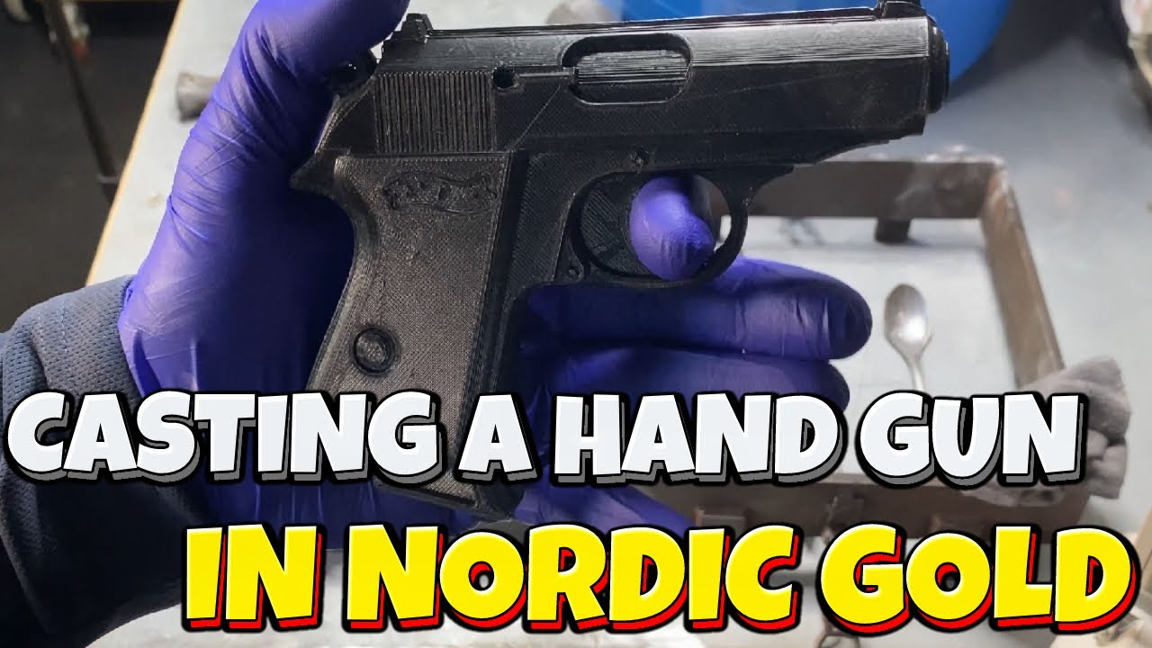 Casting A Hand Gun In Nordic Gold - Molten Metal - Ingot Joe - YouTube