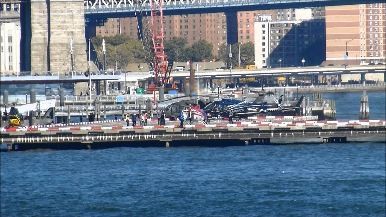 Downtown Manhattan Heliport Landings - YouTube