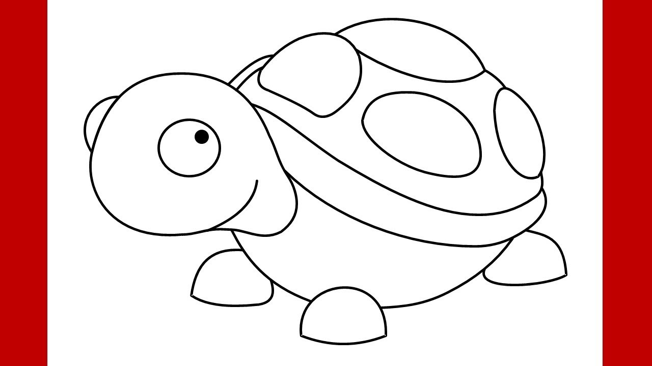 How To Draw A Turtle From Roblox Adopt Me Step By Step Drawing - YouTube
