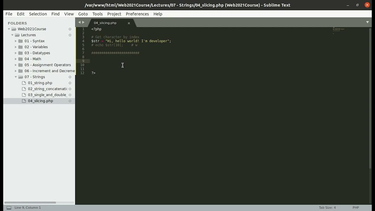 20 PHP Web Development 19 Strings Slicing - YouTube