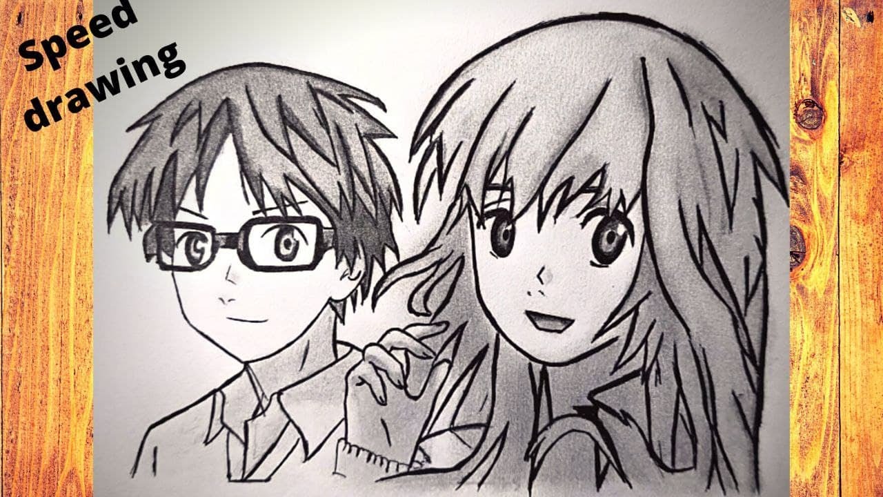 speed drawing kaori and kousei | drawing kaori and kousei | speed ...