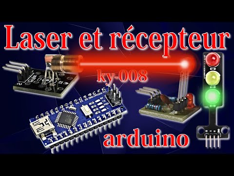 Arduino #54 emetteur recepteur laser KY 008 avec feu de signalement. Tuto en français.