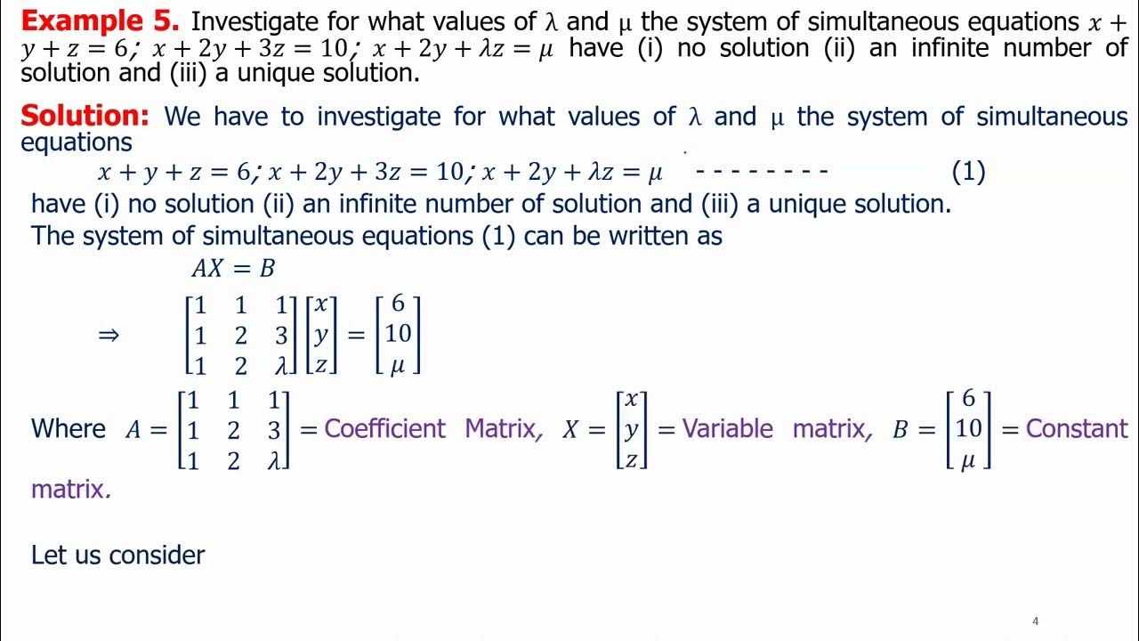 Unit-I-08-MFC-2-Example of System of Linear Equations - Unknown constants-02 - YouTube