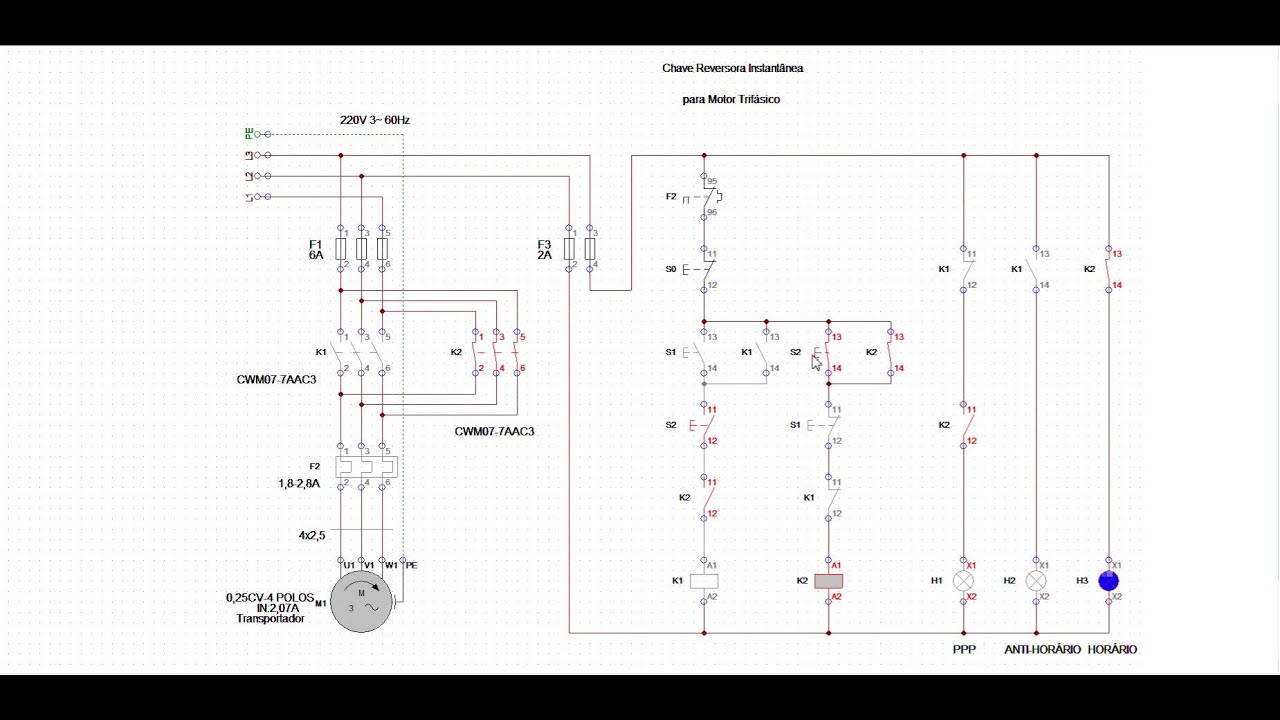 Chave Reversora Instantânea para Motor Trifásico - YouTube