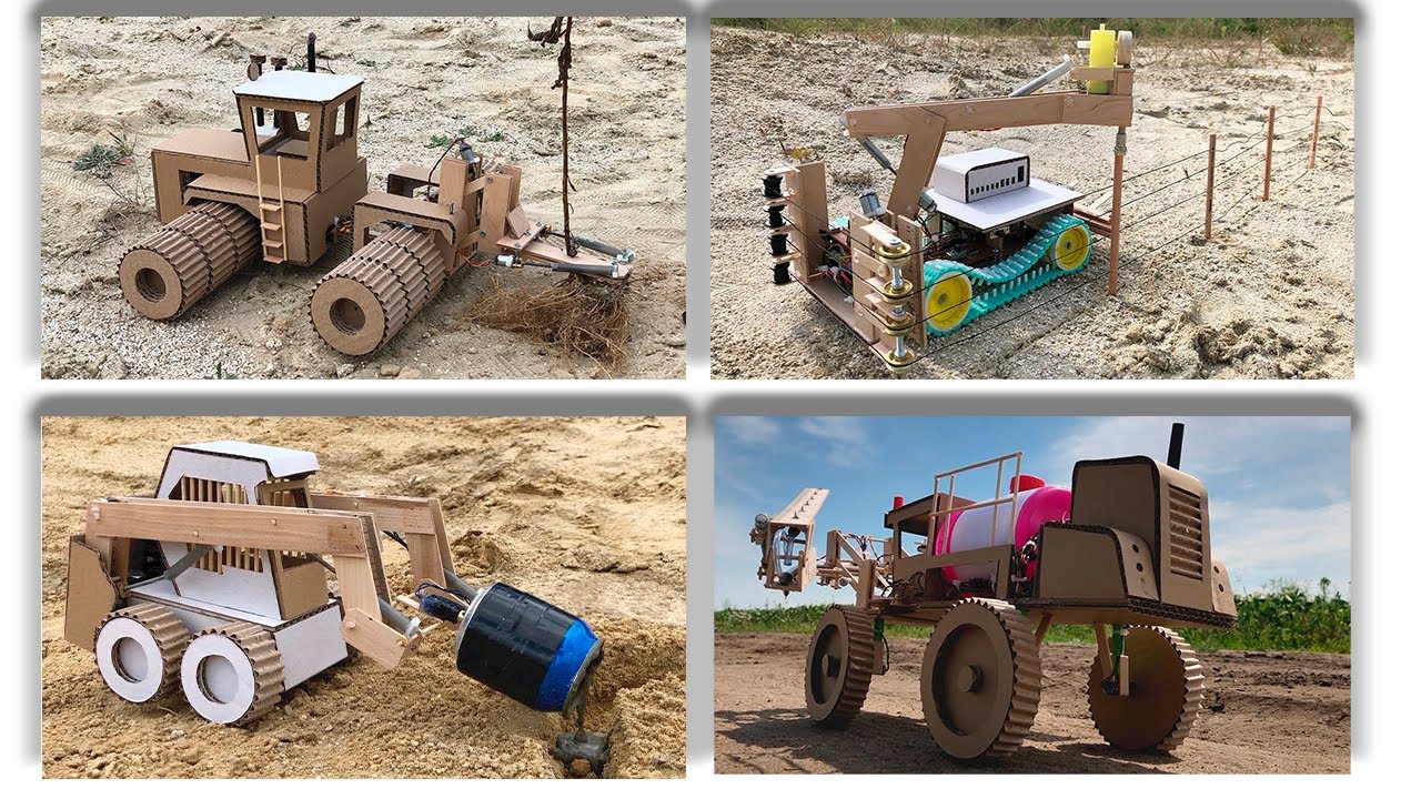 TOP 4 Tractors made of cardboard - YouTube