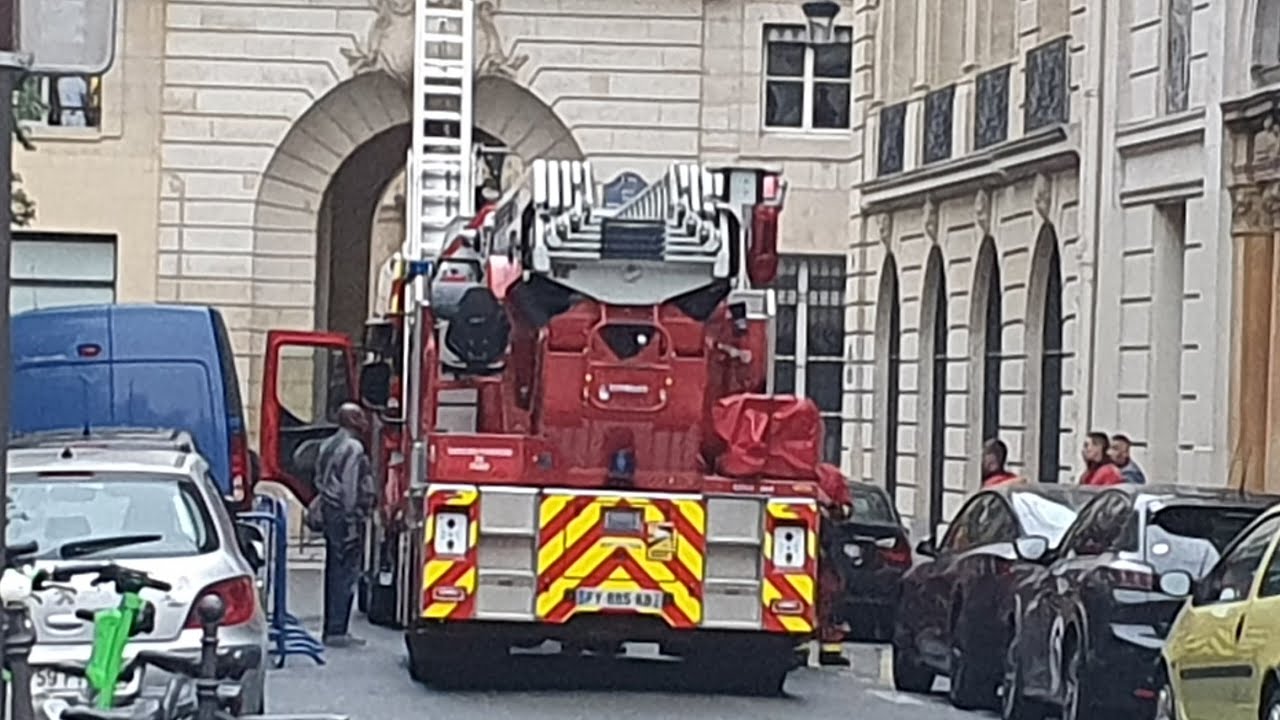 Pompiers Paris Echelle Nacelle EPAN 504 Rousseau en urgence Paris Fire ...