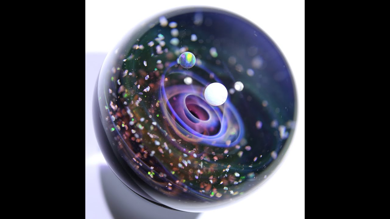 44mm crushed opal Galaxy Glass Marble, Opal Space Glass Sphere, Cosmic ...