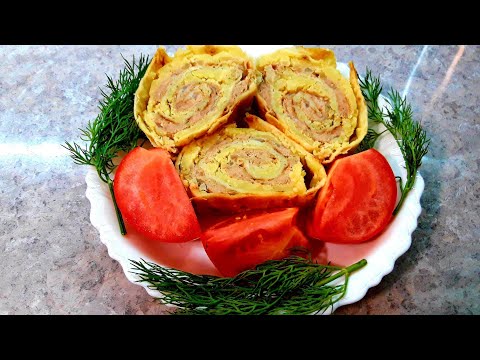 КАРТОФЕЛЬНО-МЯСНОЙ рулет в ЛАВАШЕ. Проще простого, но зато как ВКУСНО.