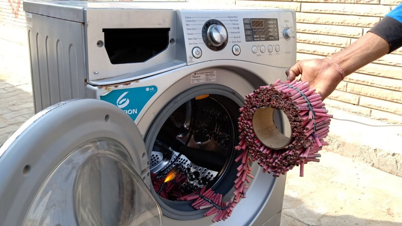 Firecrackers vs Washing Machine || 2000 Firecrackers Inside Washing ...
