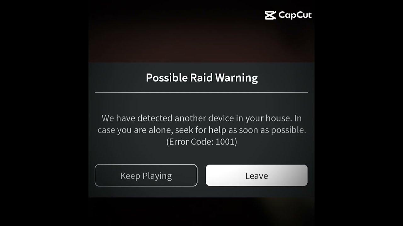 Roblox Error Code 1001 | Possible Raid Warning #edit - YouTube