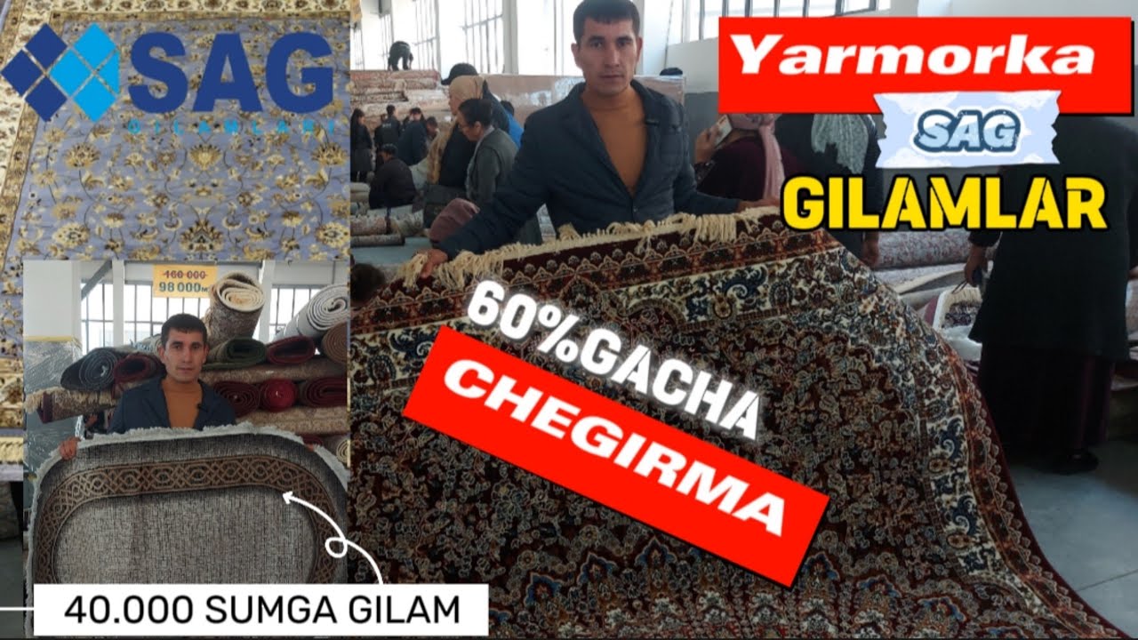 SAG GILAMLARI ARZON 60% GACHA CHEGIRMA NARXLARDA SHOSHILING - YouTube