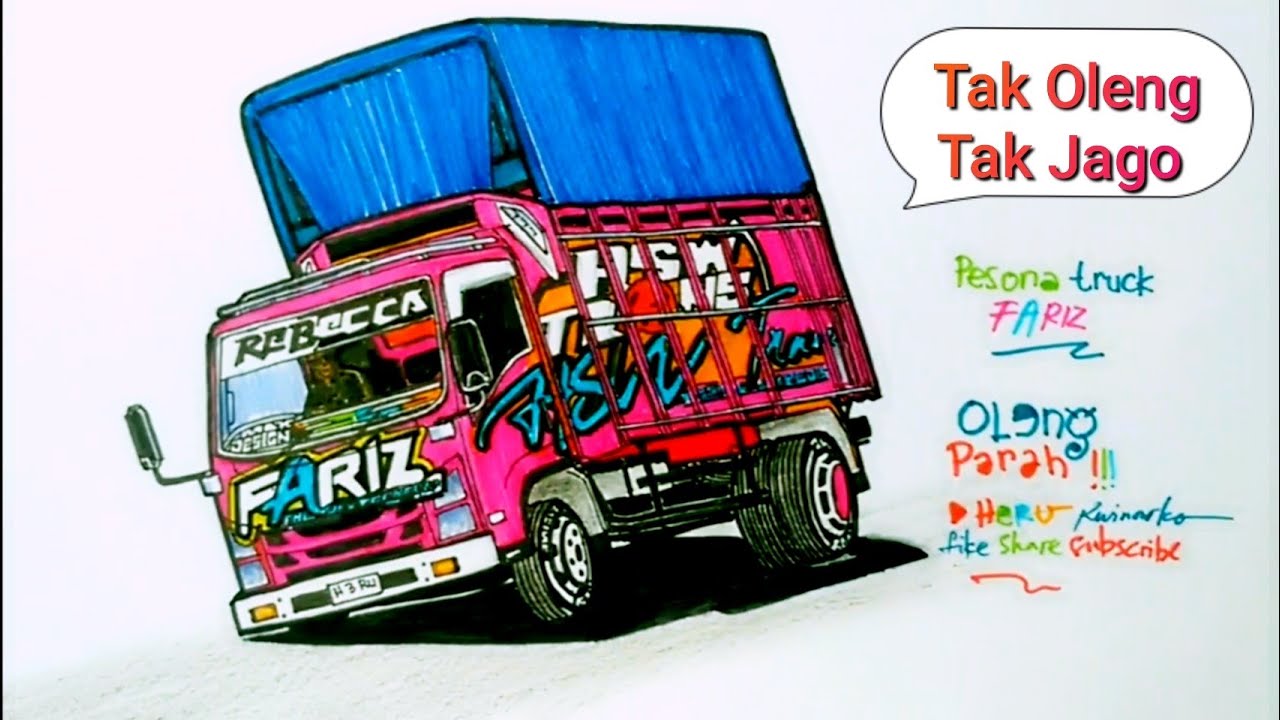 Cara Menggambar Truk Oleng, Truk Fariz oleng, Truk Trondol - YouTube