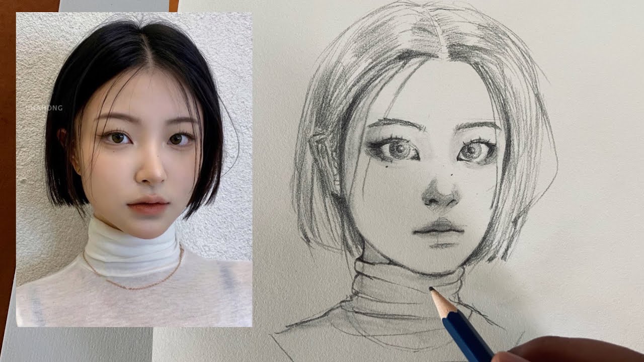 Drawing Practice a Cute Girl Face vibe - YouTube