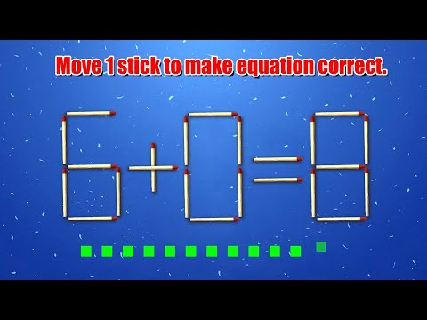 Maths puzzle, Move 1 stick to make equation correc, Fix the equation ...