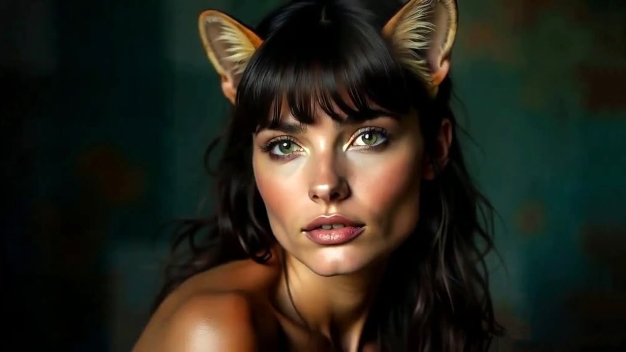 Woman with charming feline features 6HD - YouTube