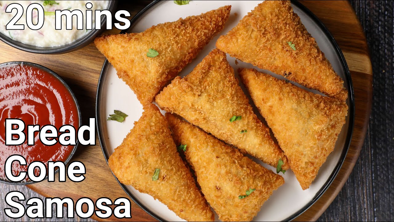 bread cone samosa pockets - leftover recipe | easy samosa recipe 20 ...