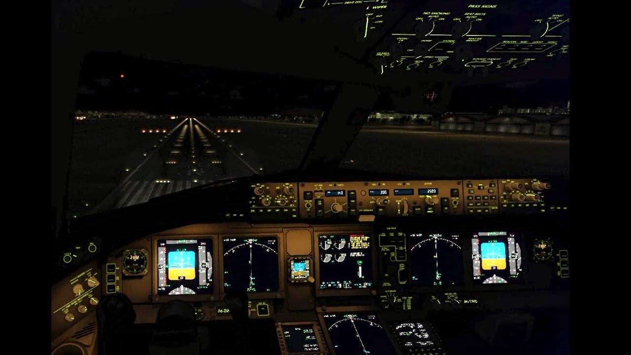 Boeing 777 Cockpit Night